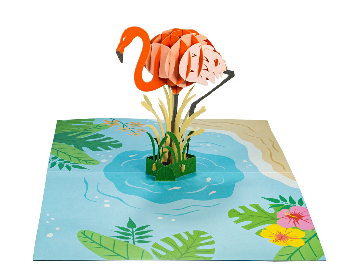 Flamingo - WOW 3D Color Pop Up Card – WOW Pop Up Card