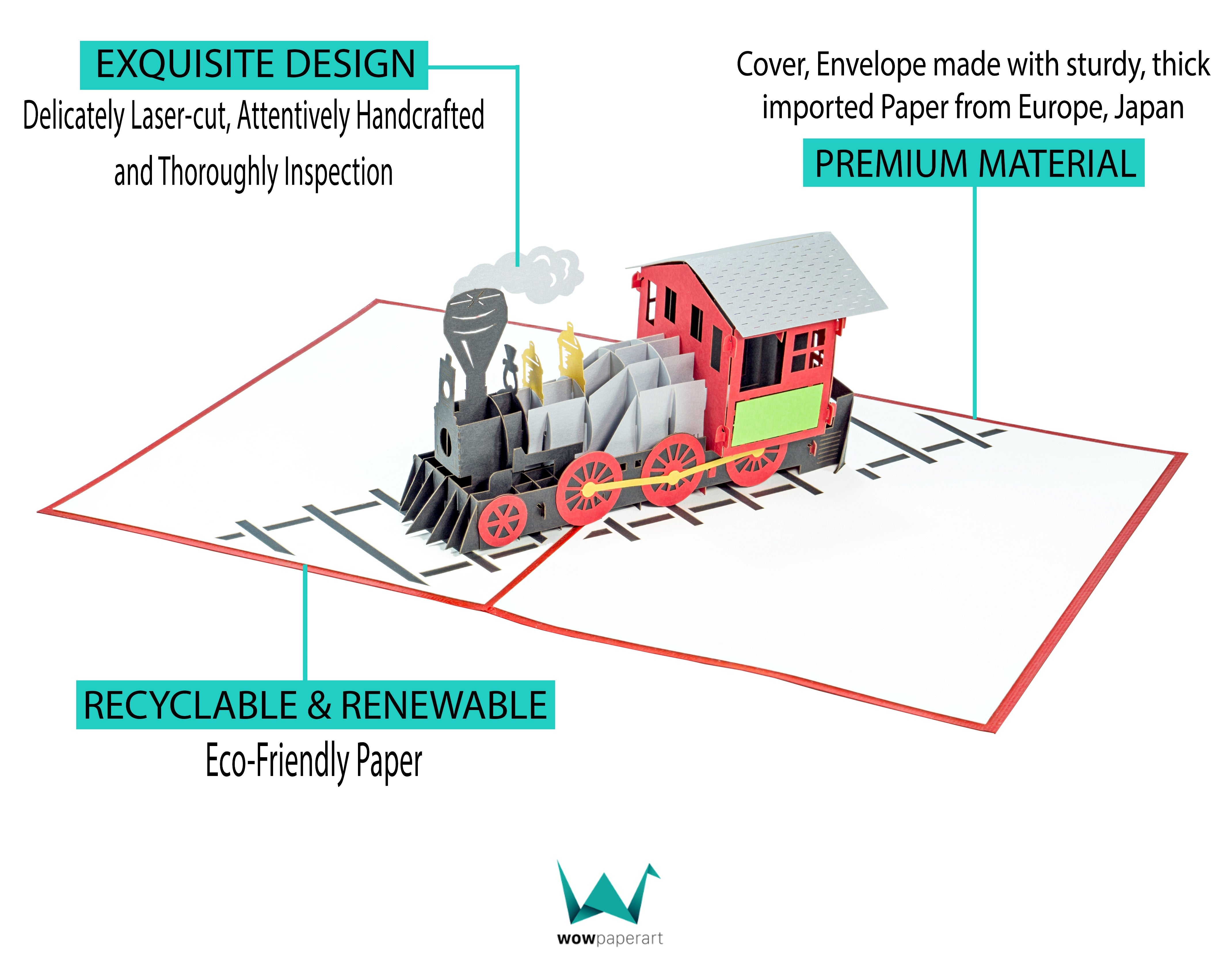 Classic Steam Train - 3D Pop Up Greeting Card – WOW Pop Up Card