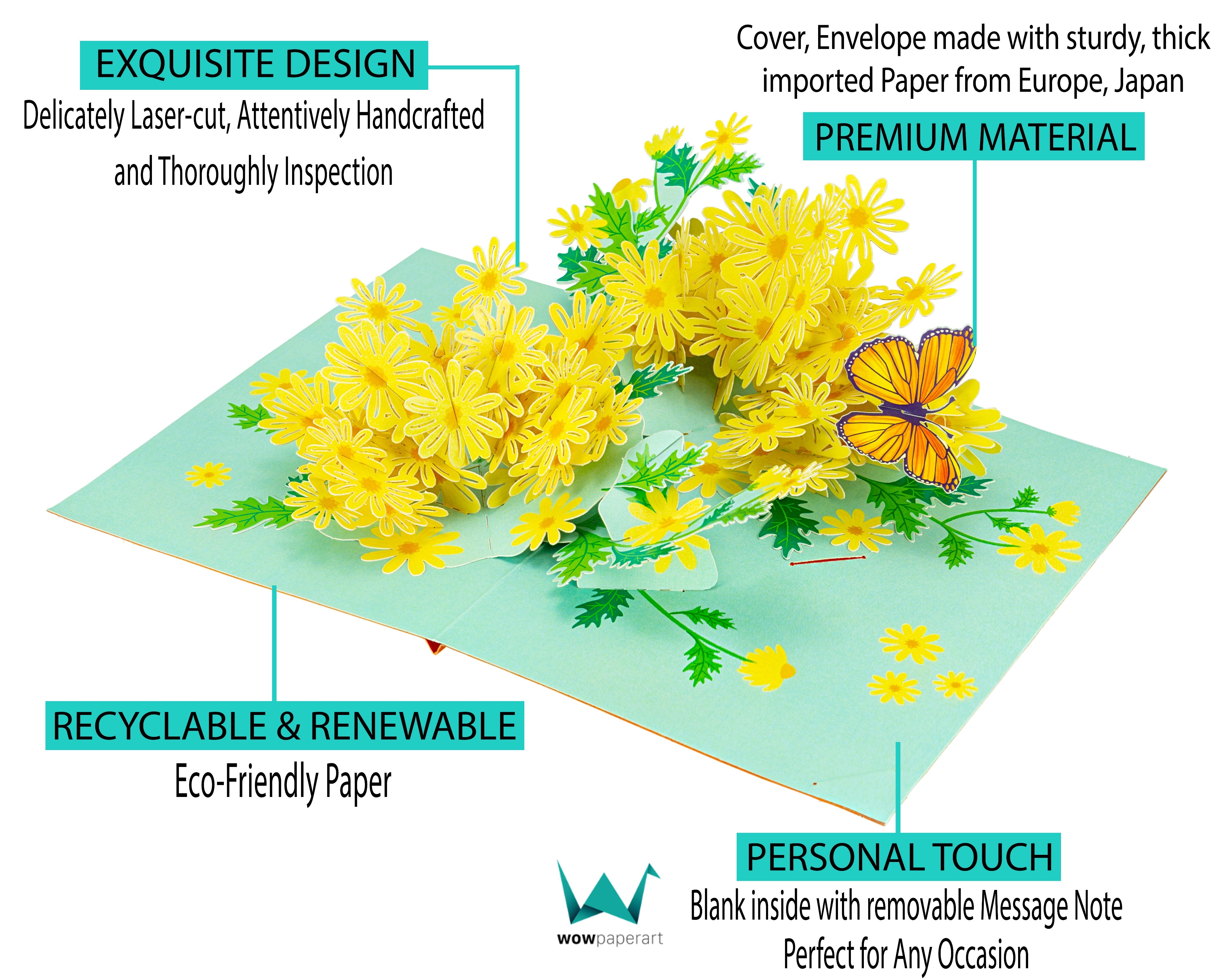 Yellow Garden Daisy - WOW 3D Pop Up Greeting Card – WOW Pop Up Card