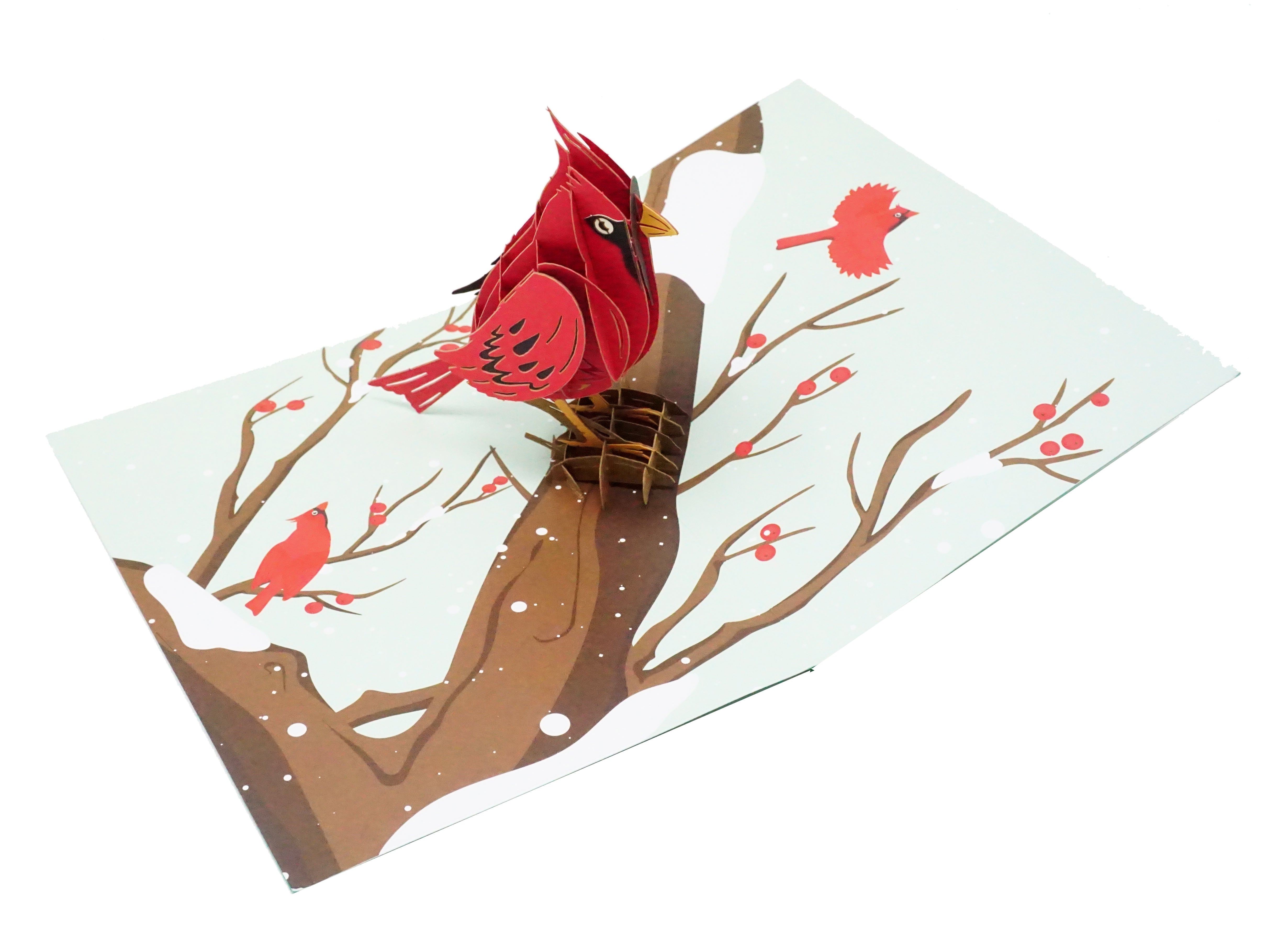 Cardinal Bird - WOW 3D Pop Up Greeting Card – WOW Pop Up Card