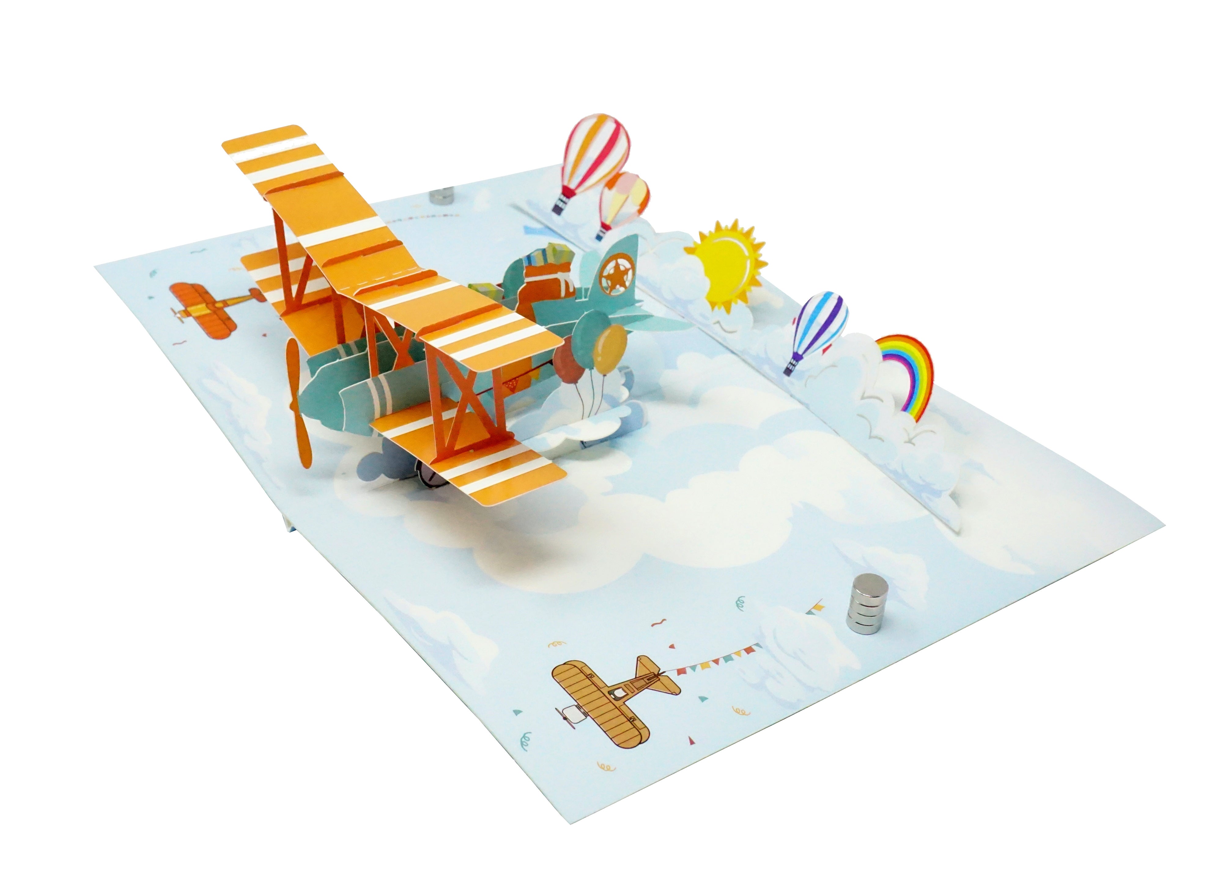 Rainbow Biplane - WOW 3D Pop Up Greeting Card – WOW Pop Up Card