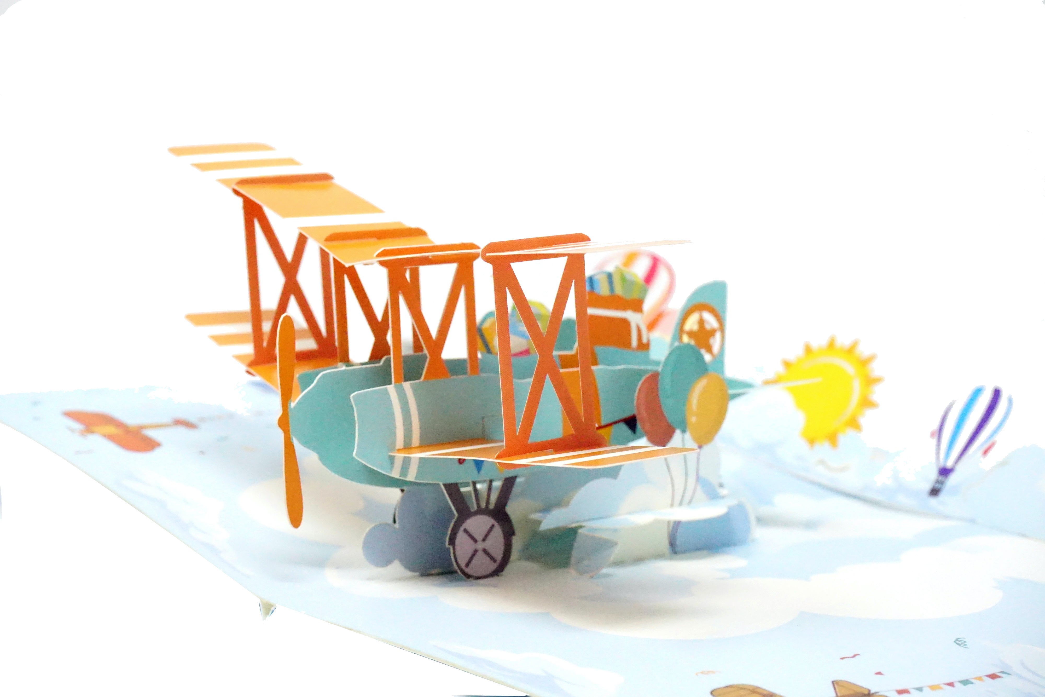 Rainbow Biplane - WOW 3D Pop Up Greeting Card – WOW Pop Up Card