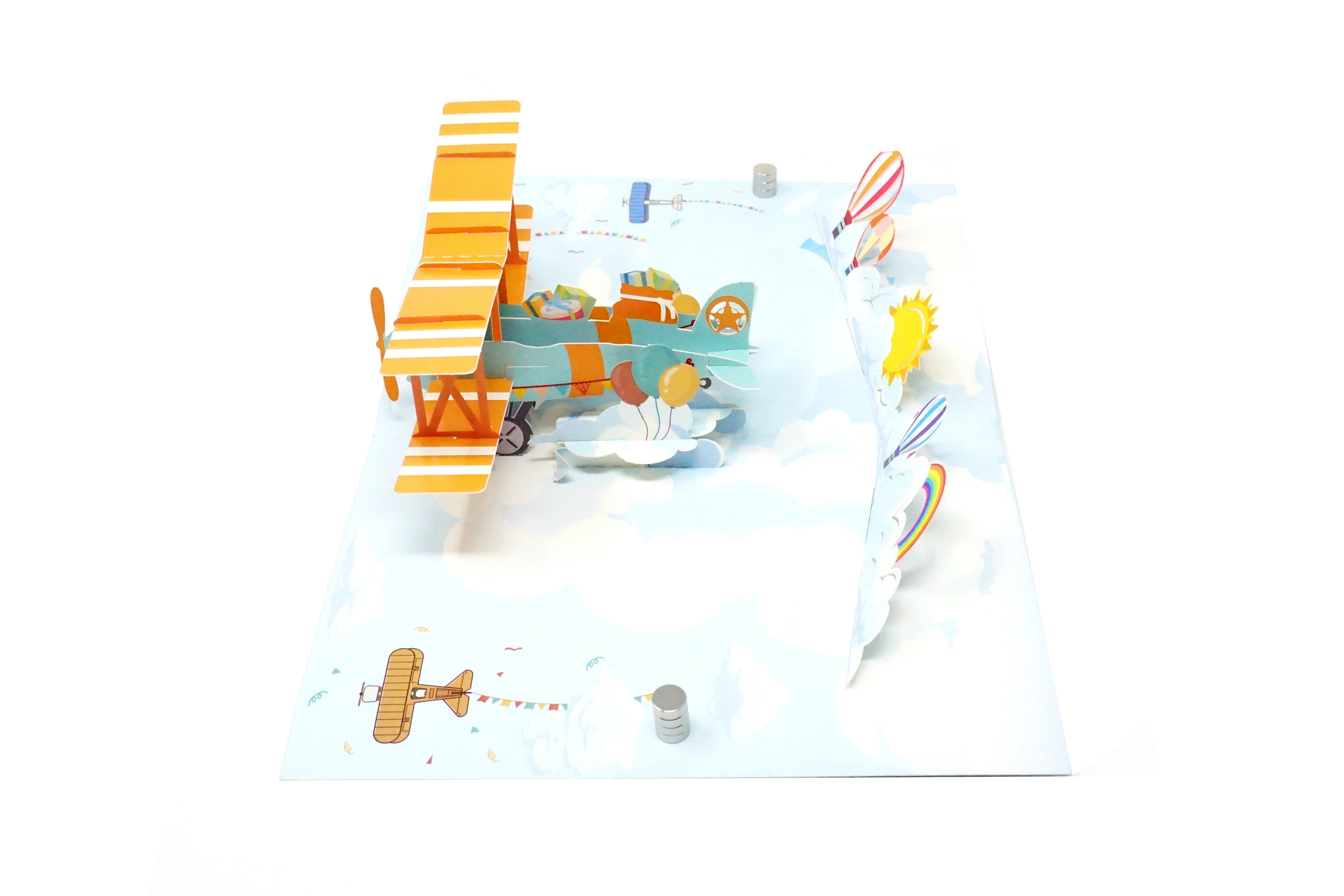 Rainbow Biplane - WOW 3D Pop Up Greeting Card – WOW Pop Up Card