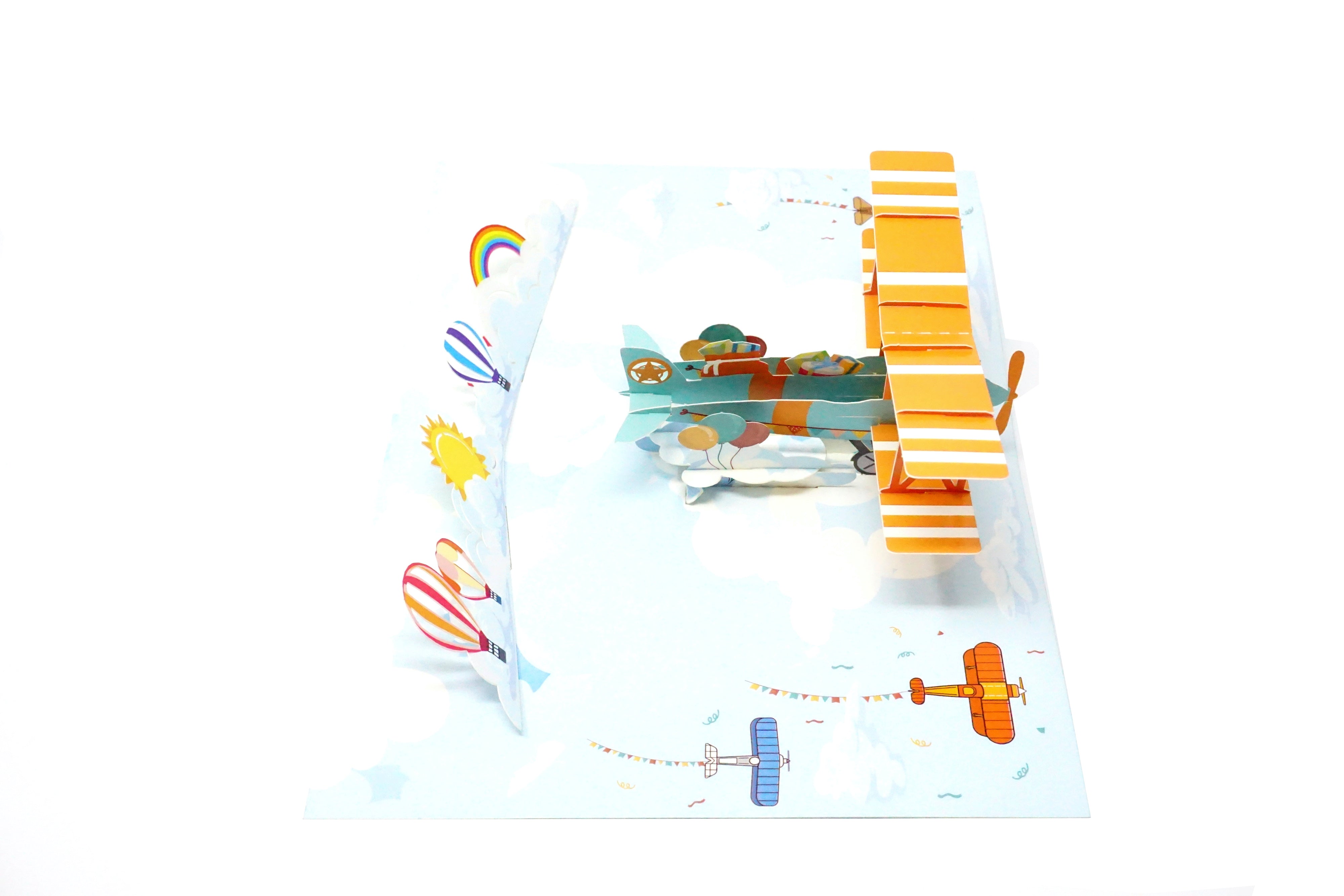 Rainbow Biplane - WOW 3D Pop Up Greeting Card – WOW Pop Up Card