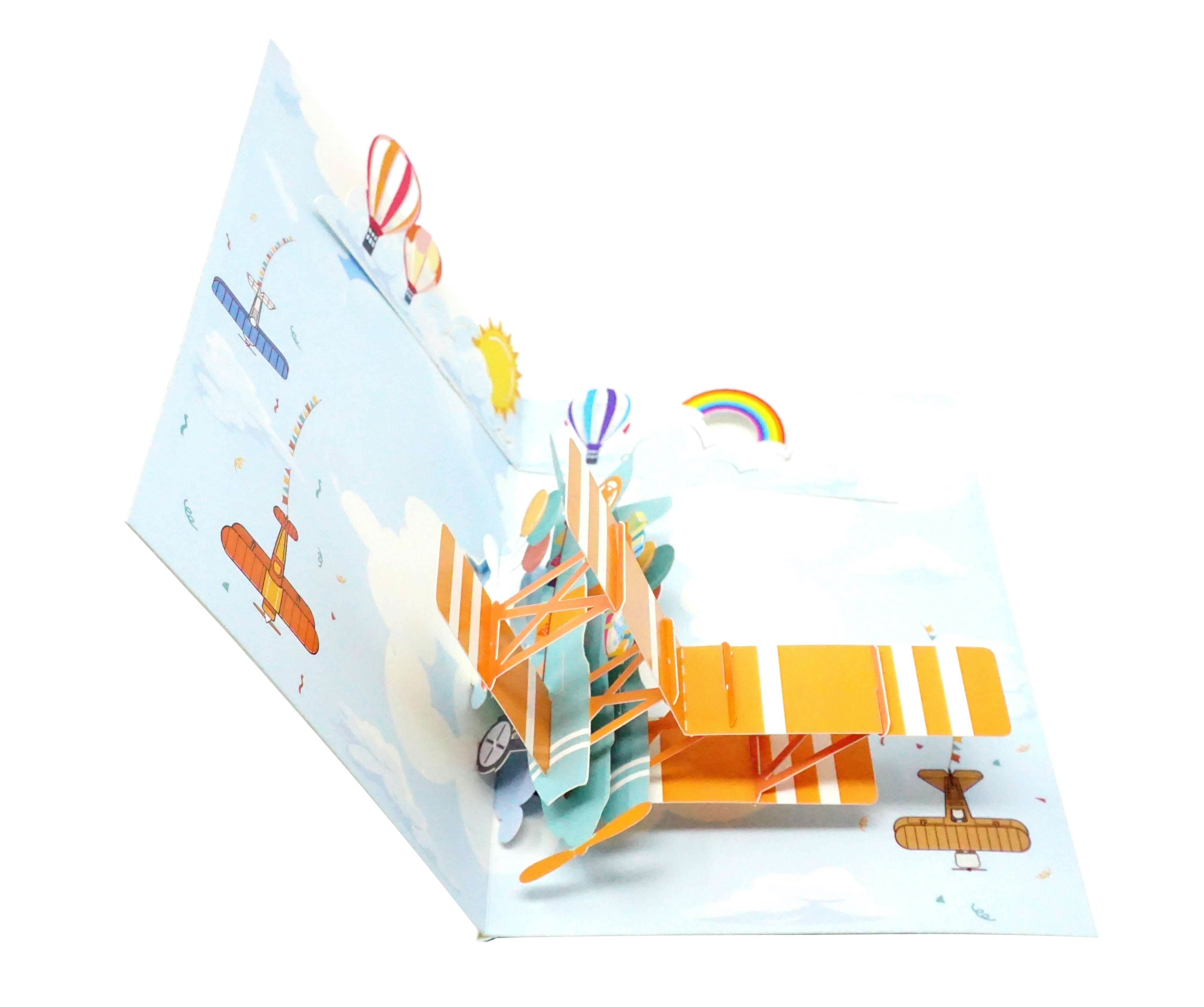 Rainbow Biplane - WOW 3D Pop Up Greeting Card – WOW Pop Up Card