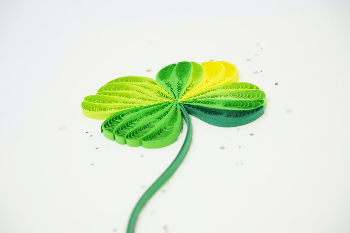 Four-leaf Clover Flower Quilling Card – WOW Pop Up Card